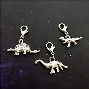 3pcs Dinosaur Clip on Charm, Planner/Zipper Pull/Bag Charm/Case/Lanyard Charm, Stitch Marker, Dino Jewelry