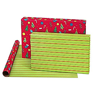 Papyrus Disney Wrapping Paper Bundle for Kids, Mickey Mouse and Christmas Decorations (2 Rolls, 60 sq. ft.)