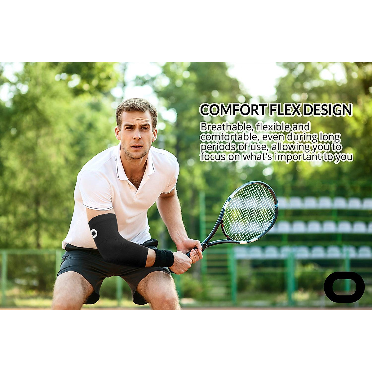 Elbow Brace Compression Sleeve (1 Pair) - Instant Arm Support Elbow Sleeves for Tendonitis, Arthritis, Bursitis, Golfers & Tennis Elbow Brace, Treatment, Workouts, Weightlifting, Pain Relief, Recovery