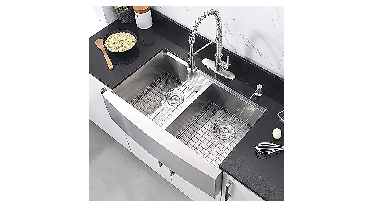 Buy Bokaiya 33 Inch Double Bowl Farmhouse Sink for Modern Kitchens