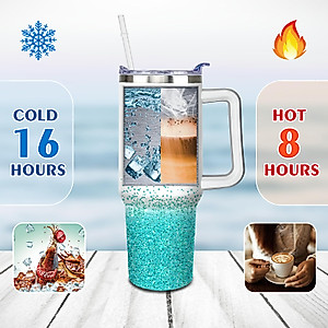 thmasamwr 40oz Teacher Tumbler with Handle, Stainless Steel Teacher Water Bottle Cup, Teacher's Travel Coffee Mug, Thanksgiving,Christmas,Graduation Gifts for Teachers