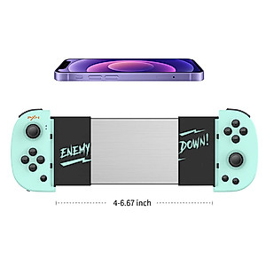 Mobile Game Controller, PXN P30PRO Retractable Low Latency FPS Game Gamepad, Micro USB Plug and Play E-Sports Gamepad for 4-6.67inch (Stretch: 6.5) Android/Apple/Samsung Smartphones - Cyan