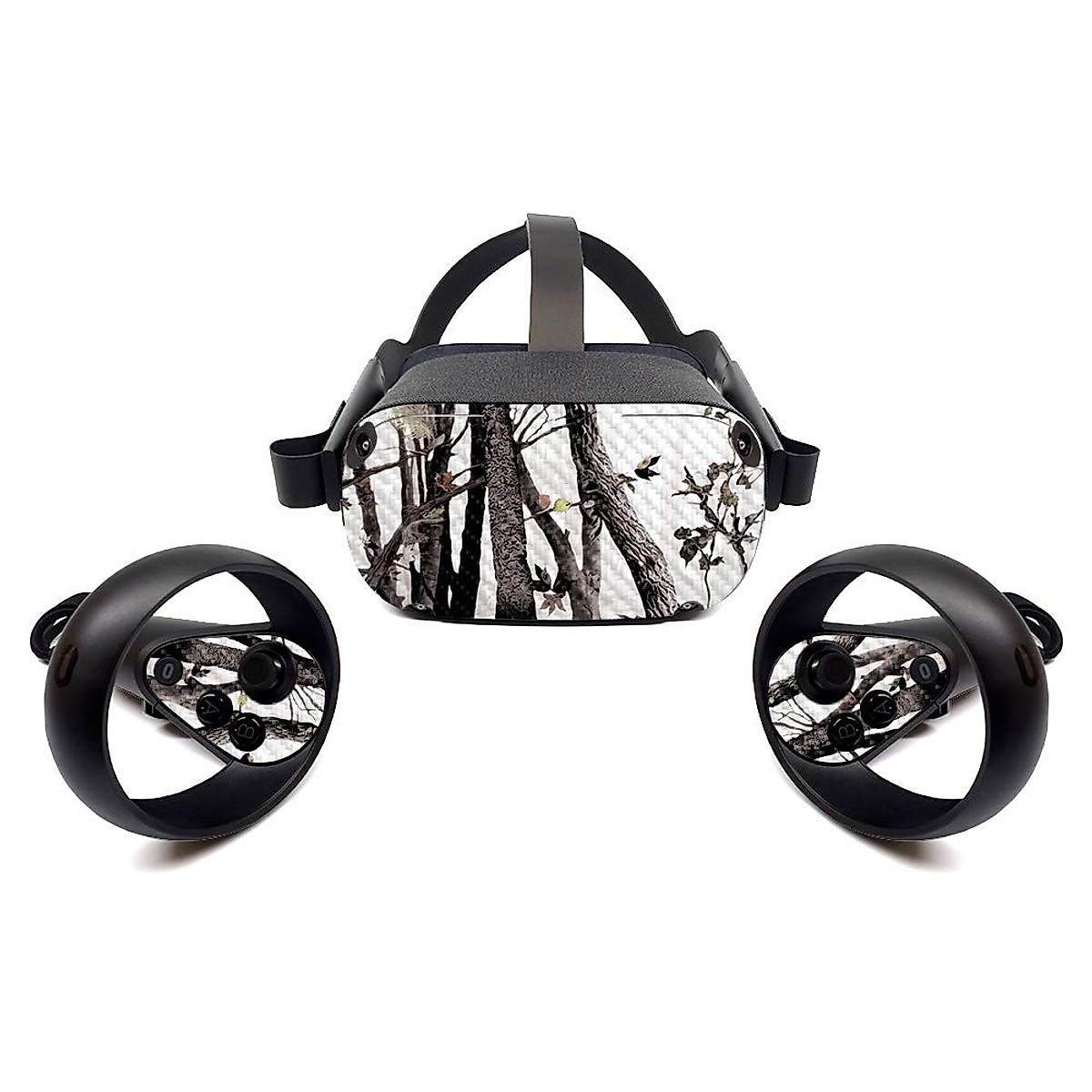 MightySkins Carbon Fiber Skin for Oculus Quest - Green Camouflage | Protective, Durable Textured Carbon Fiber Finish | Easy to Apply, Remove, and Change Styles | Made in The USA (CF-OCQU-Green Camouflage)