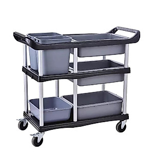 Storage Cart 3 Tier Heavy Duty Commercial Grade Utility Cart,Carts With Wheels,Multi-Function Mobile Shelving Unit Organizer for Hotel,Restaurant,Kitchen, Bedroom,Laundry Room( Size : 88*46.5*94 cm )