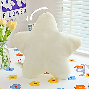 GEXUANCEHN Little Star Pillow Bedroom Living Room seat Pillow (15.7 * 15.7, White)