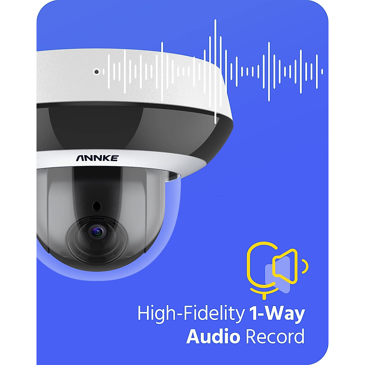 ANNKE CZ400 4MP PoE IP Audio Security Camera, PTZ CCTV Dome Camera with AI Human, 4X Optical Zoom, H.265+ Color Night Vision, Pan & Tilt, Auto Focus, RTSP, IP66 Waterproof for Outdoor