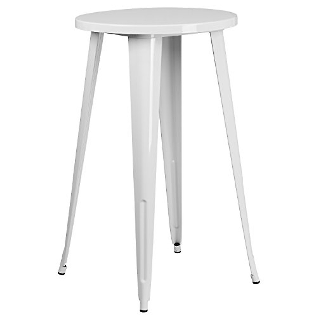 Flash Furniture James Commercial Grade 24" Round White Metal Indoor-Outdoor Bar Height Table