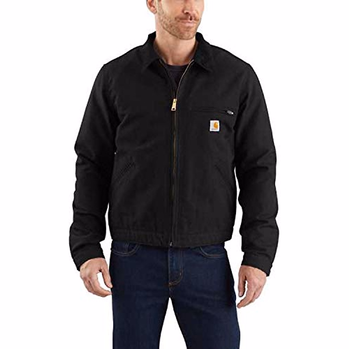 Carhartt mens Duck Detroit Jacket (Regular and Big & Tall Sizes) Work Utility Outerwear, Black, XX-Large US