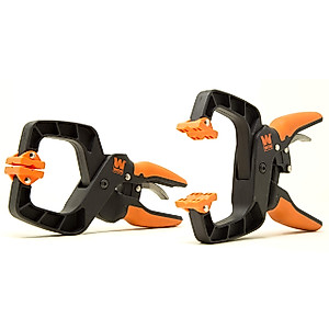 WEN CLH226 Quick-Release Ratcheting Hand Clamps with 2-Inch Jaw Opening and 2-Inch Throat, 2 Pack