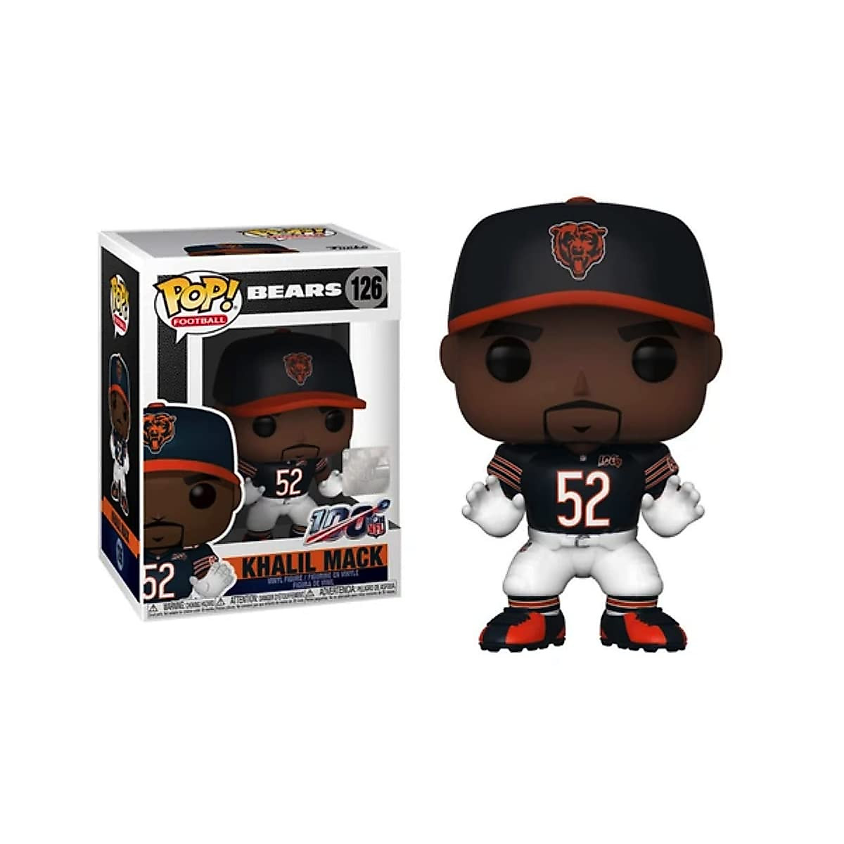 Pop NFL: Khalil Mack Chicago Pop # 126 Vinyl Figure (Bundled with Compatible EcoTEK Pop Protector)