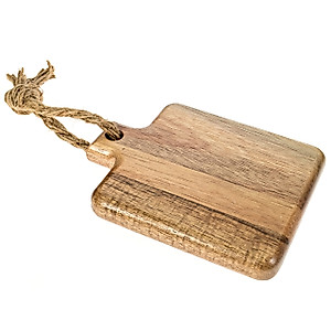 ELMIGHTY Charcuterie Board Drink Coaster for Coffee Table, Set of 4, Thick and Luxurious, Made from Premium Quality Acacia Wood, Includes Scratch-Resistant Pads, Perfect