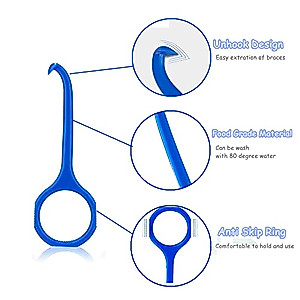 Clear Aligner Removal Tool, 50 Pieces Invisible Removable Braces Extractor Retainer Remover Personal Orthodontic Supplies Braces hook Stealth Hook (Pink, Blue, Purple, Green)