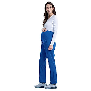 Cherokee Women Scrubs Pant Workwear Revolution Maternity Straight Leg Plus Size WW155, 3XL, Royal