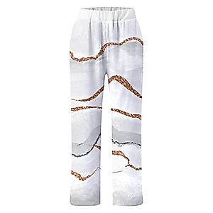 AopnHQ Womens Capris Plus Size Wide Leg Leggings Women's Scrub Pants Flowy White Pants Knee Length Capri fold Over Yoga Pant Tall Cargo Pant Long
