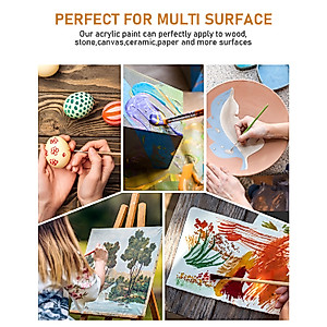 Nicpro 14 Colors Large Bulk Acrylic Paint Set (33.8 oz, 1000 ml) Rich Art Painting Supplies, Non Toxic for Multi Surface Canvas Wood Leather Fabric Stone Craft, for Kid & Adult with Pump, Color Wheel