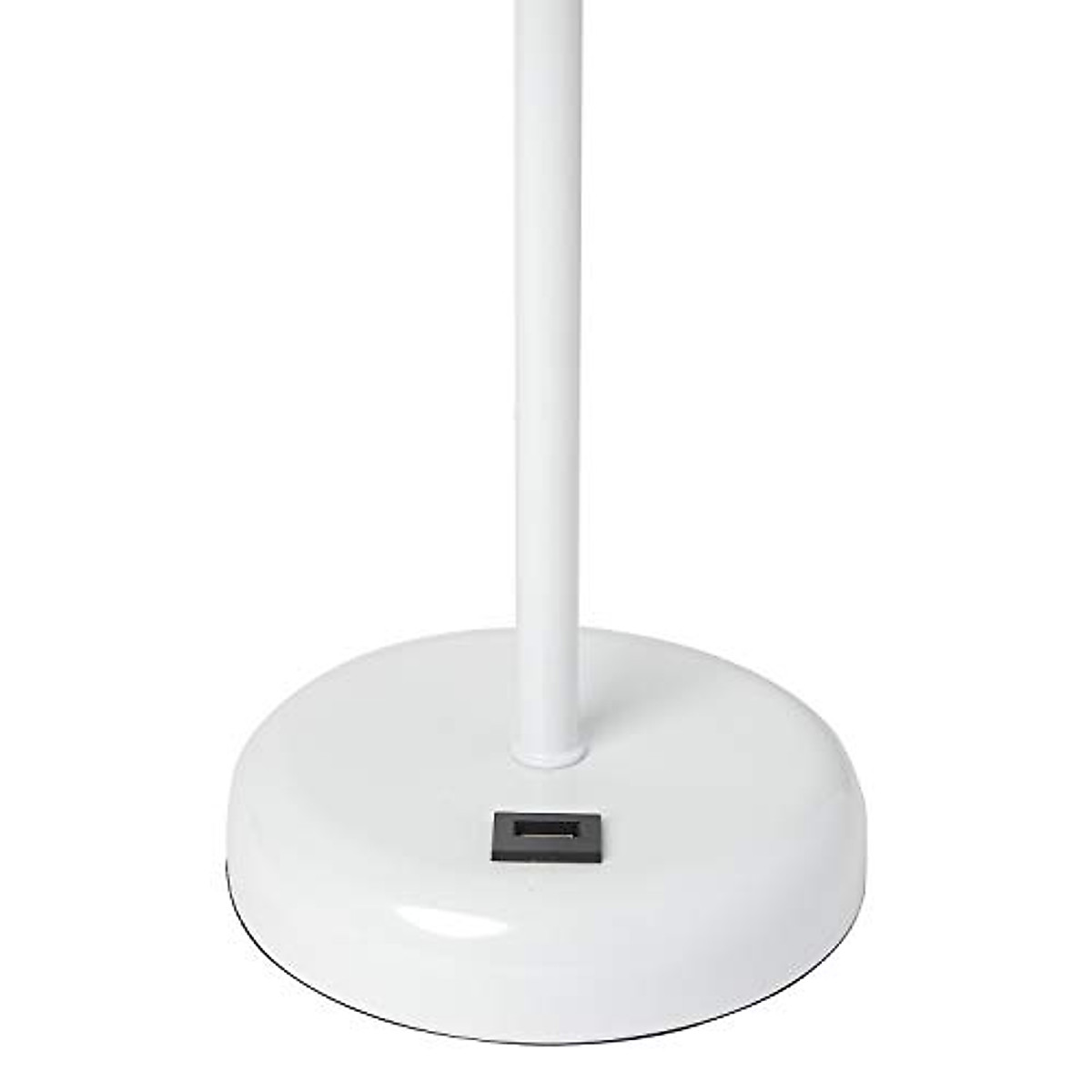 Limelights LT2044-POW Stick USB Charging Port and Fabric Shade Table Lamp, White/Light Pink,8.5 x 8.5 x 19.5