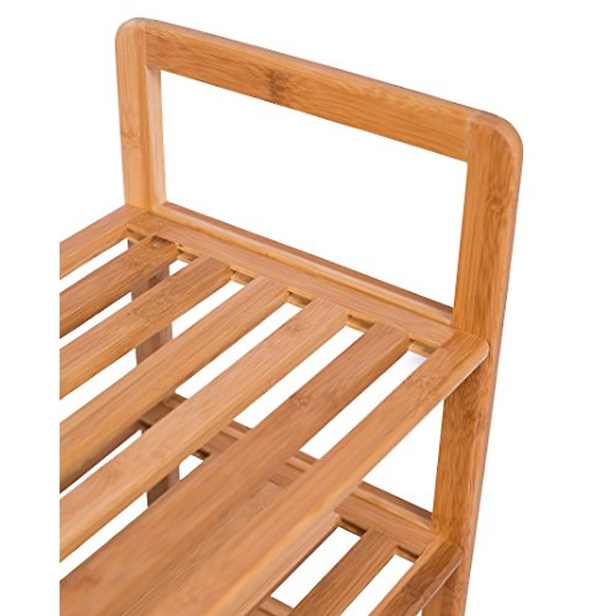 BirdRock Home 3 Tier Free Standing Shoe Rack with Handles - Bamboo - Wood - Closets and Entryway - Organizer - Fits 9 Pairs of Shoes