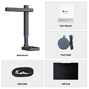 CZUR Shine Ultra Pro Scanner, 24MP Document Scanner, Max DPI 440, Portable USB Document Camera, A3 Large Format Book Scanner, Adjustable Height, Auto-Flatten & Deskew, Compatible with Windows & Mac OS