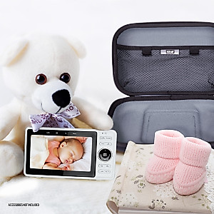 USA Gear Baby Monitor Travel Case - Baby Camera Monitor Case Compatible with Vtech Baby Monitor, Video Monitor Camera, and Accessories with Customizable Interior & Scratch-Resistant Lining - Black