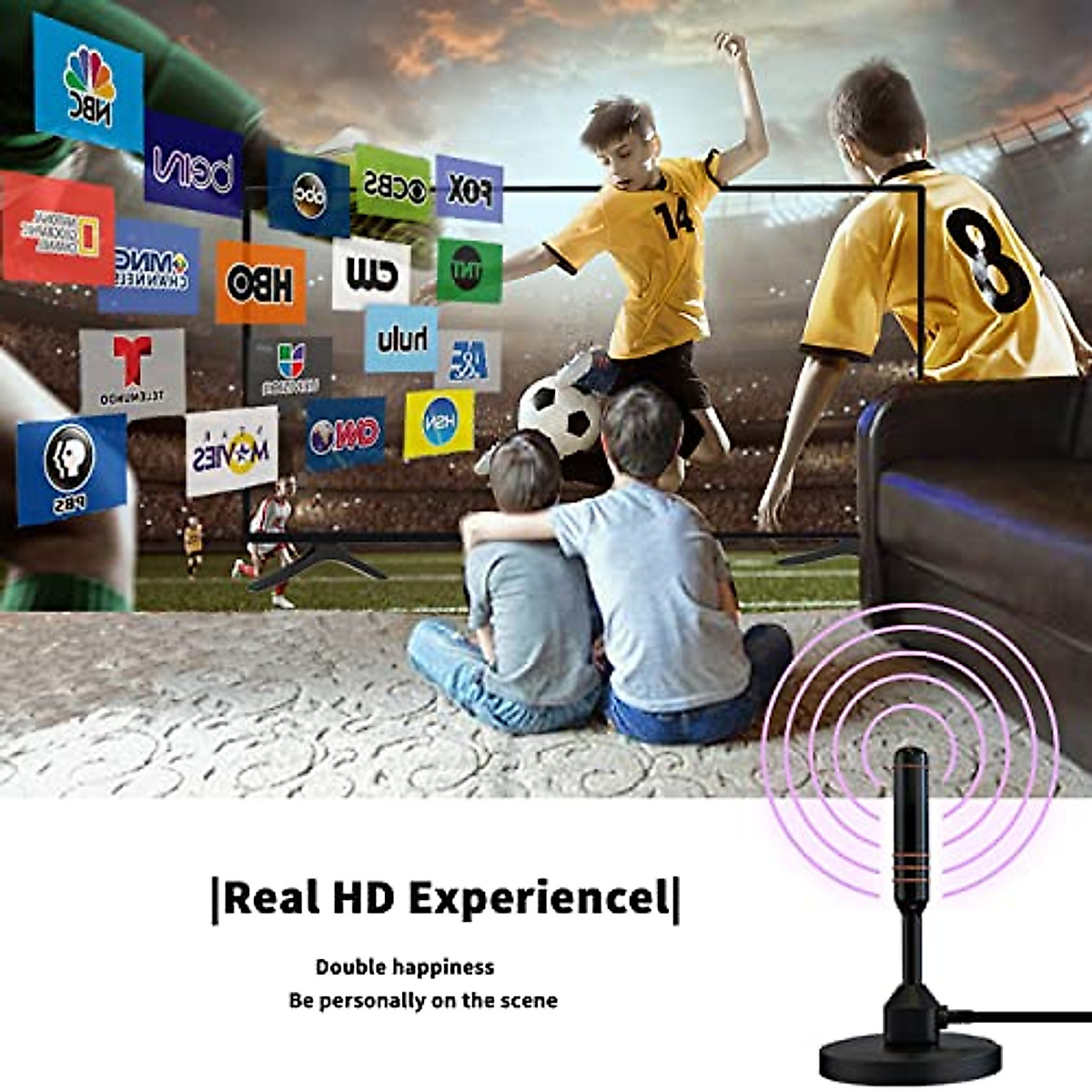 HD Digital TV Antenna Small Indoor Outdoor Antennas Includes Magnetic Base and 360° Reception Support Smart 4K 1080P Fire TV and All Older TV's HDTV Television for Free Local Channels -10ft Coax Cable