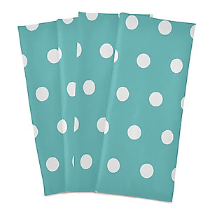 Kigai Kitchen Dish Towels Polka Dot Turquoise Soft Tea Towel Set of 6 Absorbent Dishcloths Hand Towels for Dish Clean Cloth 28" x 18"