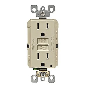 Leviton GFNT1-I Self-Test Smartlockpro Slim GFCI Non-Tamper-Resistant Receptacle with LED Indicator, 15-Amp, 10 Pack, Ivory