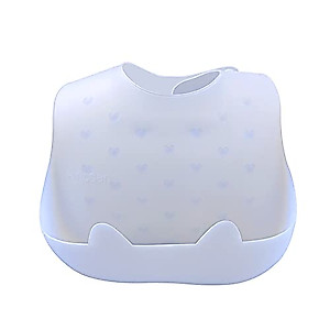 Aricsen 3 Pack Silicone Baby Bibs for Babies & Toddlers (6-72 Months), Adjustable Fit Waterproof Feeding Bibs, Easy Wipe Clean, Soft, Unisex, with Pouch, Non Messy Babies Boys Girls (3 Colors)