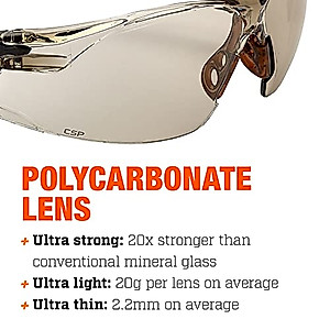 Bollé Safety Standard Issue, RUSH+ SMALL Eye Protection for Military, Tactical and First Responders with Platinum Anti-Fog Coating, Matte Black Frame/CSP lenses