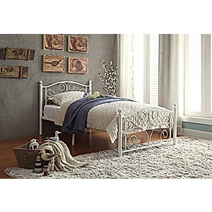 Homelegance Pallina Metal Platform Bed, Twin, White