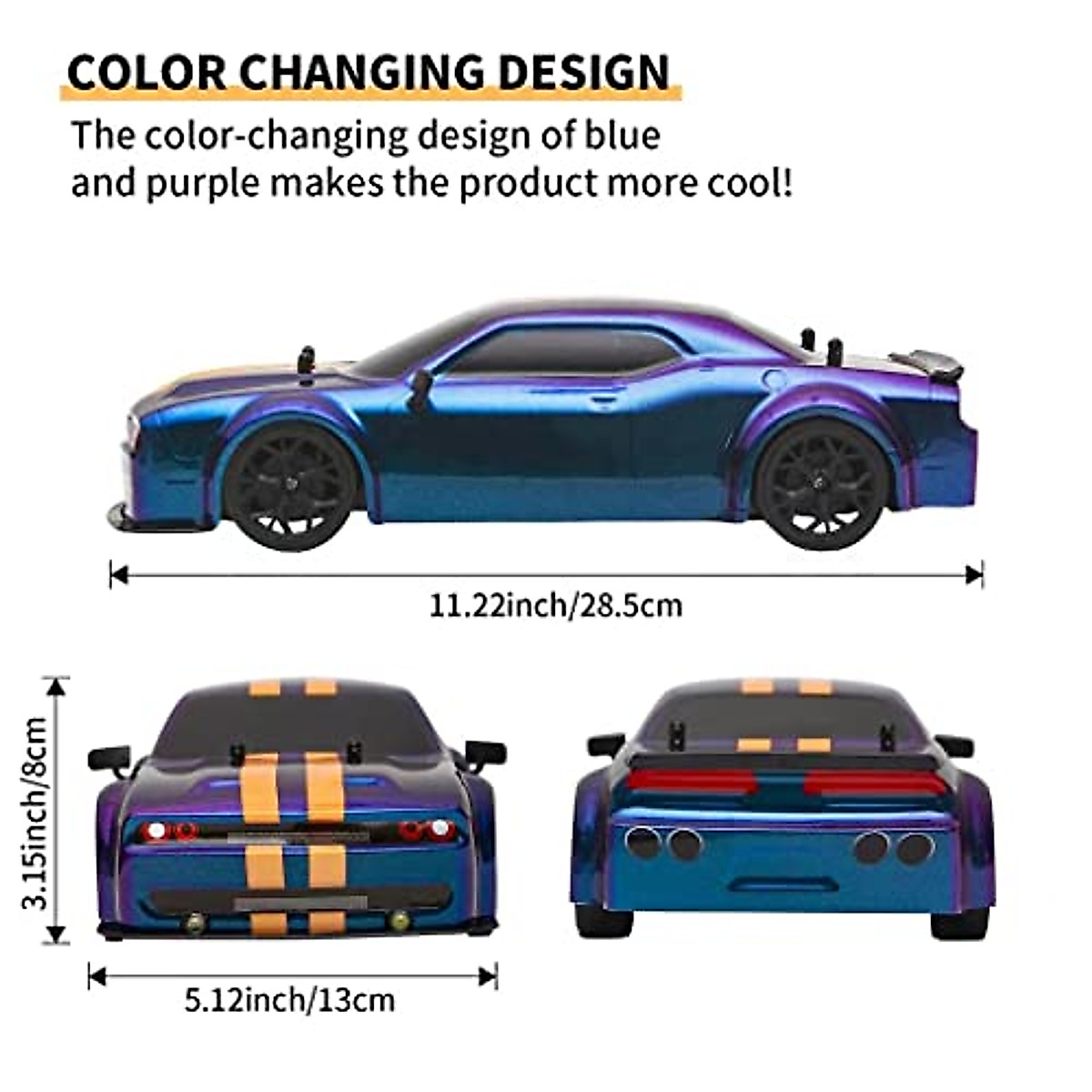 iBliver RC Drift Car, 1:14 Remote Control Car 4WD Drift RC Cars Vehicle 28km/h High Speed Racing RC Drifting Car Gifts Toy for Boys Kids