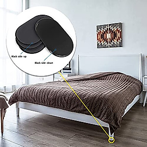 Reusable Large Furniture Sliders for Carpet, Furniture Movers Sliders, Carpet Movers Oval Heavy Duty Sofa Bed Table Desk Movers for Carpet –Quickly and Easily Move Any Item, Black (8 Pack)