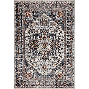 Loloi II Samra SAM-09 Ivory / Denim Oriental Area Rug 2&#039;-3&quot; x 3&#039;-10&quot;