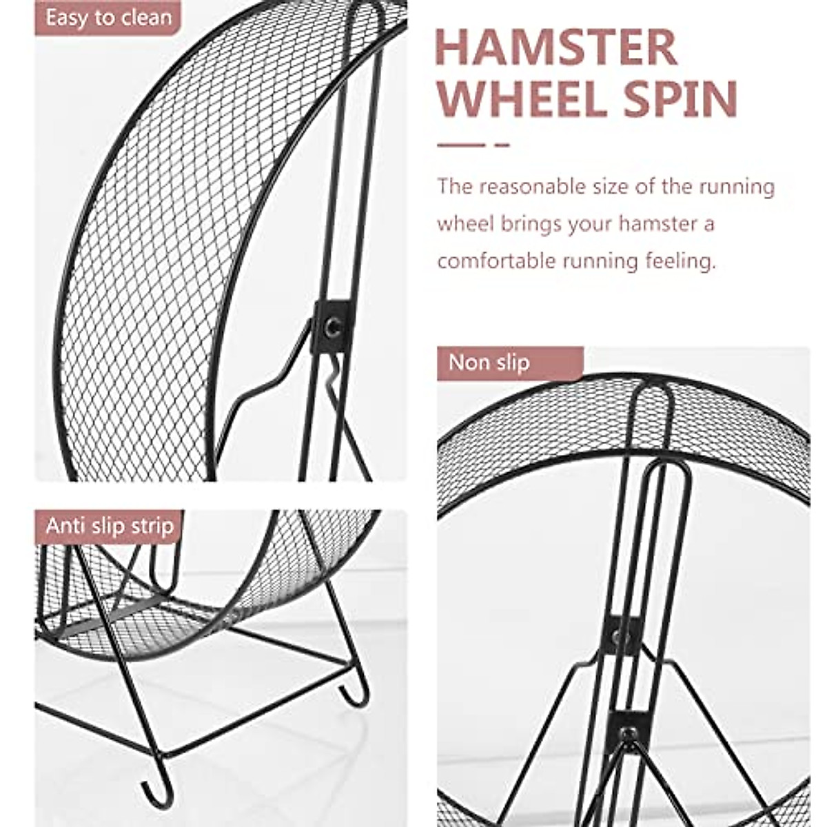 Balacoo Chinchilla Wheel Silent Hamster Exercise Wheels- Hamster Running Exercise Wheel- Hamster Running Wheels with Adjustable Stand for Hamsters Small Animals 10 Inch
