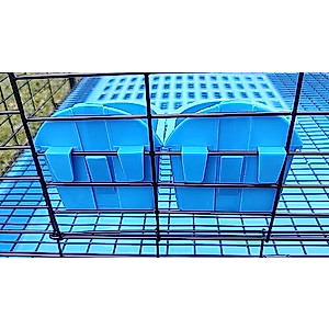 Saguaro Acres Rabbit, Chicken or Small Animal Cage Food or Water Coop Cups, Blue, 2 Pack