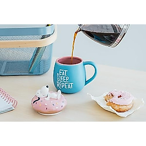 Snoopy Mug with Lid | 50 cl / 500 ml / 16.9 oz - 14.3 x 10.7 x 16.7 cm | Coffee Mug | Tea Mug | Cool Gifts | Snoopy Gifts