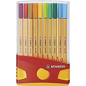 Stabilo Point 88 Fineliner Pens, 0.4 mm - 20-Color Plastic Case Set, 1 Count (Pack of 1)