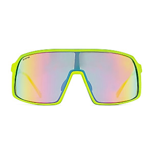 Foster Grant Sun Luv Crushing On Fun Shield Sunglasses, Neon Green, 56mm
