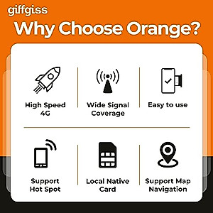 Orange Europe Prepaid SIM Card - 20GB in 4G/LTE, Unlimited Calls and Texts in Europe, 120Mins + 1000 SMS from Europe to Worldwide, NO Activation, Valid for 14 Days, Supported Hotspot