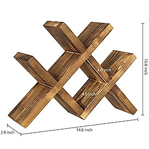 MyGift 4-Bottle Countertop Rustic Brown Wood Wine Rack
