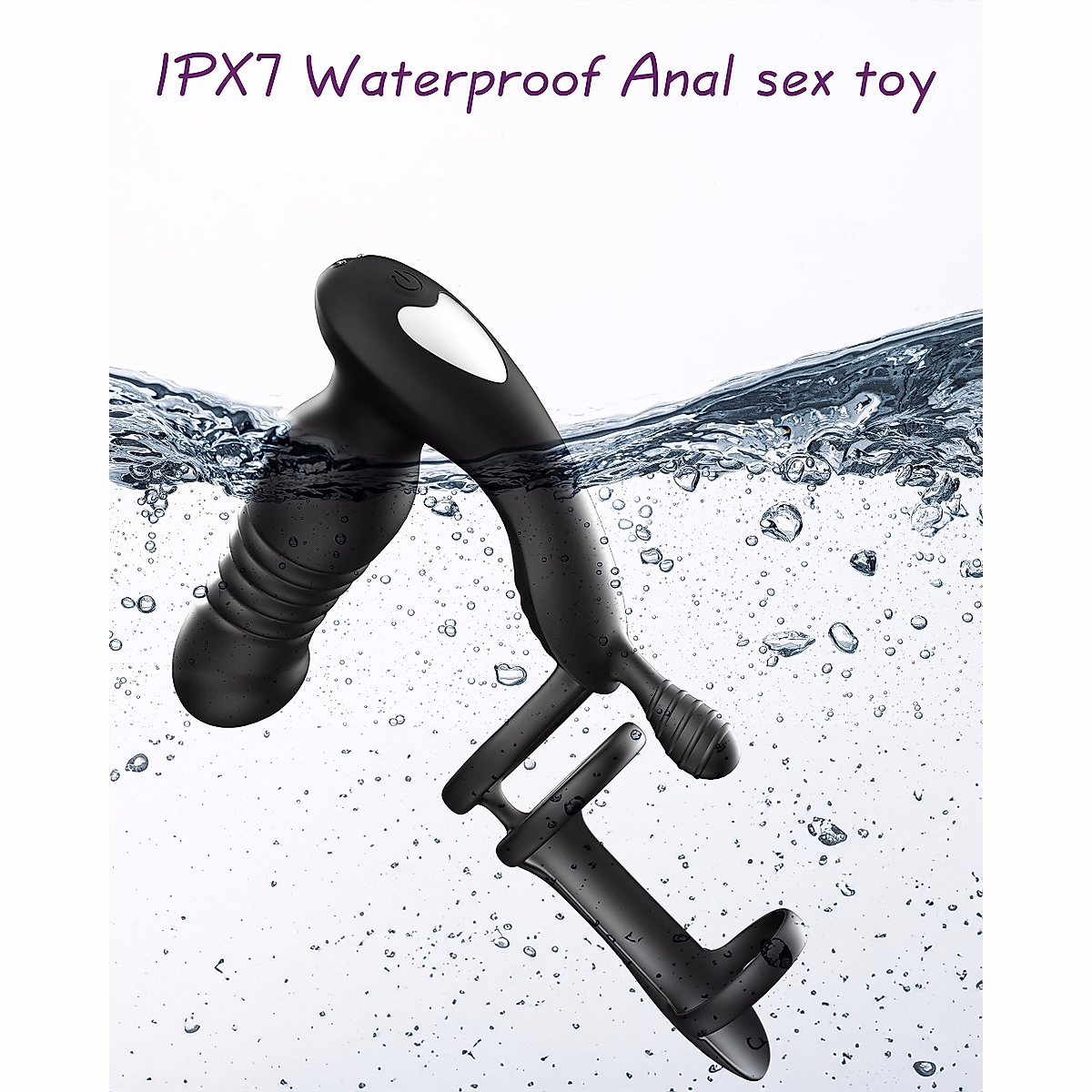 Anal Plug Vibrator with Remote Control,Male Sex Toy Thrusting Prostate Massager,10 Vibrating&7 Thrusting Modes with Penis Cock Ring