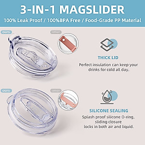 40 oz Tumbler with Handle and Straw Lid, 100% Leak-proof Travel Coffee Mug, Stainless Steel Insulated Cup for Hot and Cold Beverages, Keeps Cold for 34Hrs or Hot for 10Hrs, Dishwasher Safe (Cream)