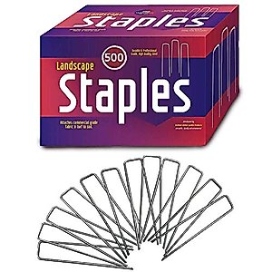 Ashman Galvanized Garden Stakes Landscape Staples and Fence Stake (500 Garden Staples - Heavy Duty & Anti Rust Galvanized)