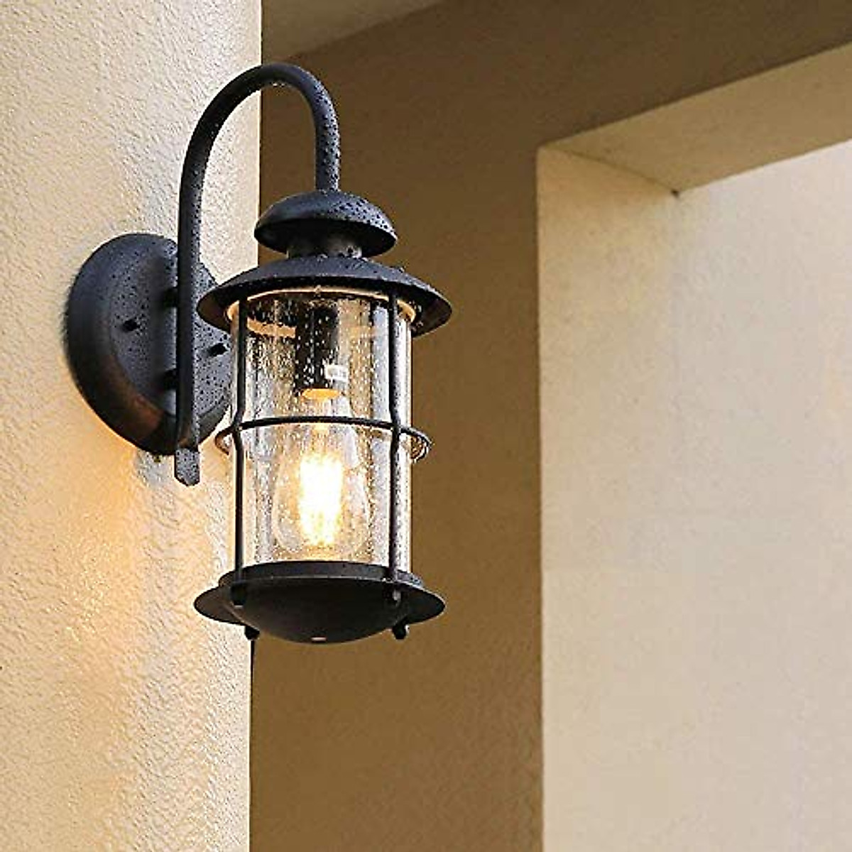 Outdoor wall light American Waterproof Outdoor Courtyard Home Door Garden Balcony Wall Sconce Outdoor Simple Corridor Villa Aisle Aluminum Wall Light E27 Lawn Wall Hanging Lamp Hanging Wall Mount Ligh