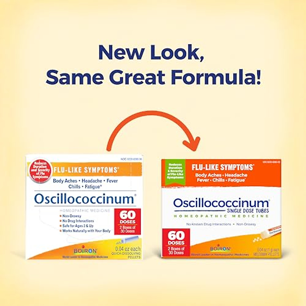 Boiron Oscillococcinum for Relief from Flu-Like Symptoms of Body Aches, Headache, Fever, Chills, and Fatigue - 60 Count (2 Pack of 30)