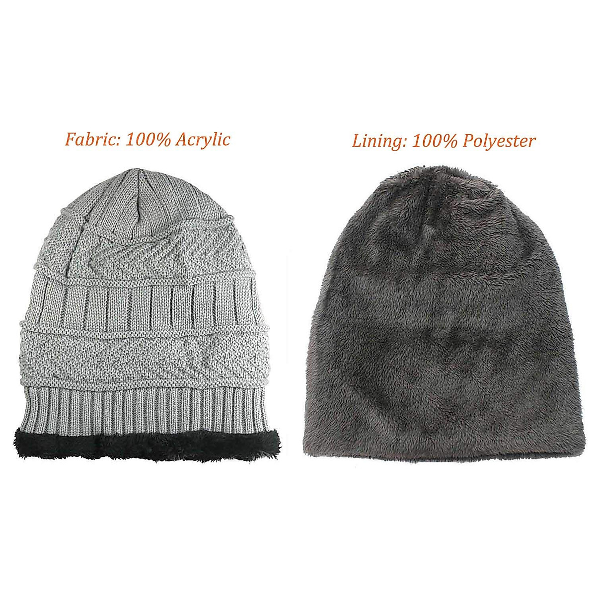 HINDAWI Winter Beanie Hat Scarf Gloves Set for Women Slouchy Snow Knit Skull Cap Infinity Scarves Touch Screen Gloves Mittens