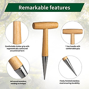 KDMY Bulb Planter with Depth Mark- Ideal Bulb Transplanter for Planting Green, Hand Dibber Garden Tool, Seed Planter Tool with Depth Mark - 11" Seed Dispenser for Planting Steel