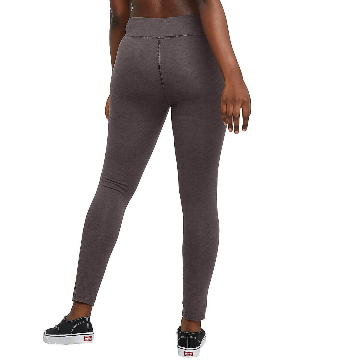 Hanes Women's Stretch Jersey Legging, Charcoal Heather, Small