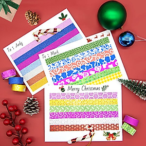 MPOPUUL Glitter Washi Tape Set 60 Rolls, Washi Masking Decorative Tapes for Journaling DIY Decor Planners Scrapbooking Adhesive School/Party Supplies