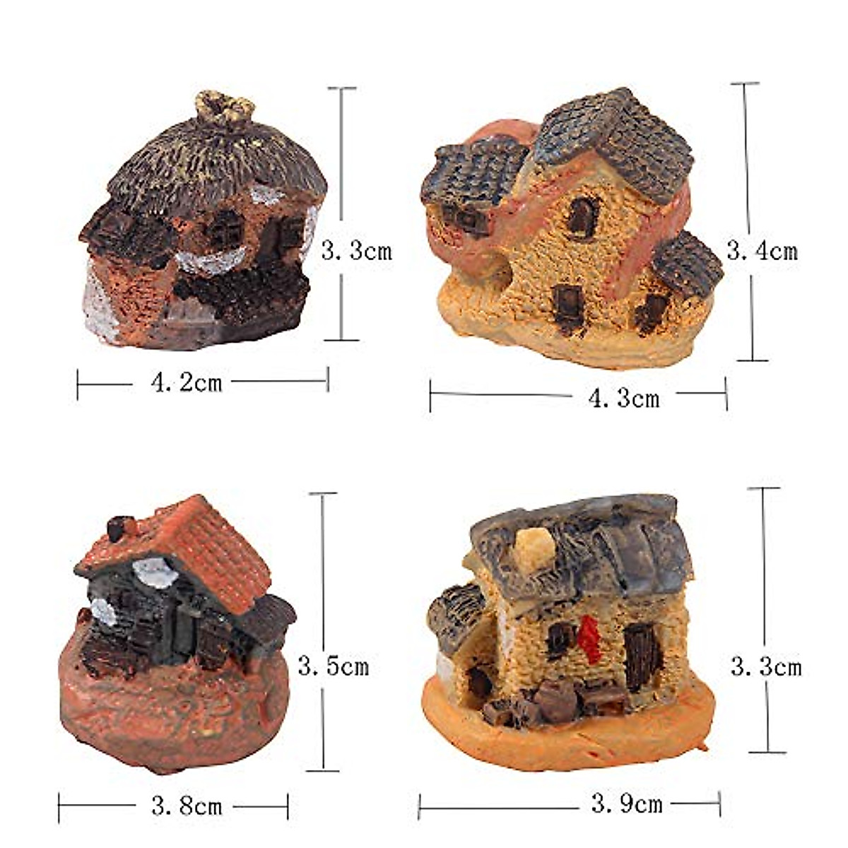 Kbraveo 12pcs Fairy Gardens Stone House and Fairy Gardens Tree,Fairy Gardens Kits Dollhouse Supplies DIY Outdoor Decorations