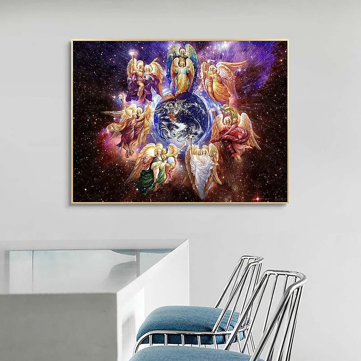 Gods Earth Picture Diamond Painting, Jesus Christ Angels Religion Art Paint by Number Kits DIY Round Full Drill Rhinestone Embroidery for Home Wall Decor Christmas Valentine's Day Gift 12x16 Inch